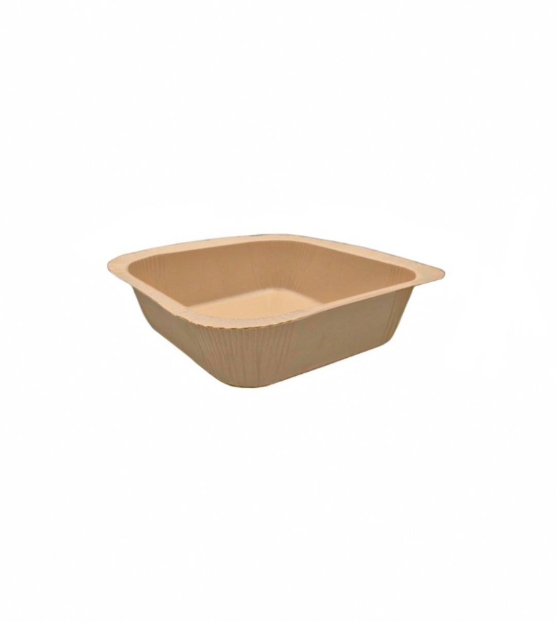 ถาดกระดาษใส่อาหาร ใส่ขนม U-Tray 120 สีน้ำตาล (400มล.)